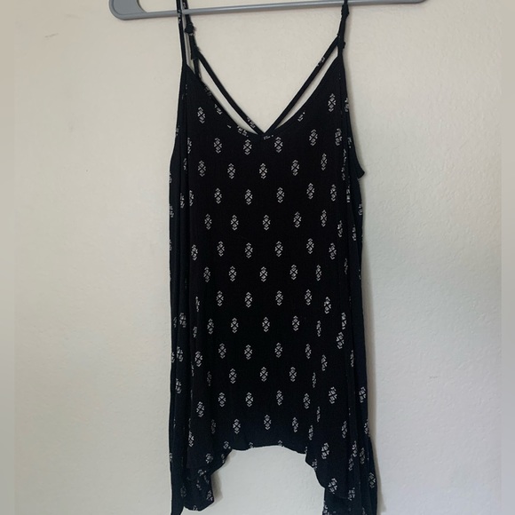 Mossimo Supply Co. | Tops | Black Strappy Tank With White Pattern And ...